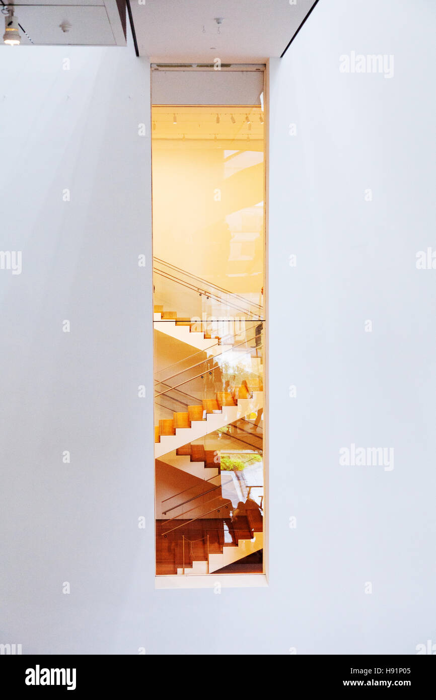 Visitors walking down the stairs,The Museum of Modern Art ( MoMA ) New ...
