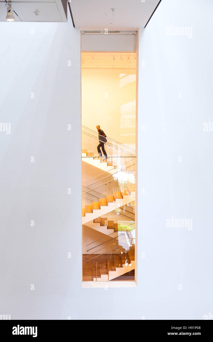Visitors walking down the stairs,The Museum of Modern Art ( MoMA ) New ...