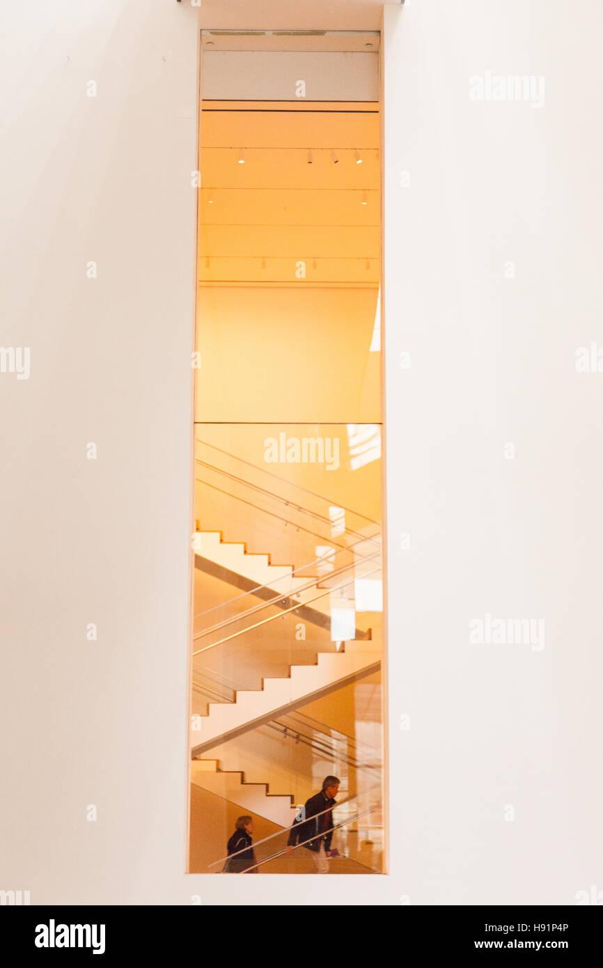 Visitors walking down the stairs,The Museum of Modern Art ( MoMA ) New ...