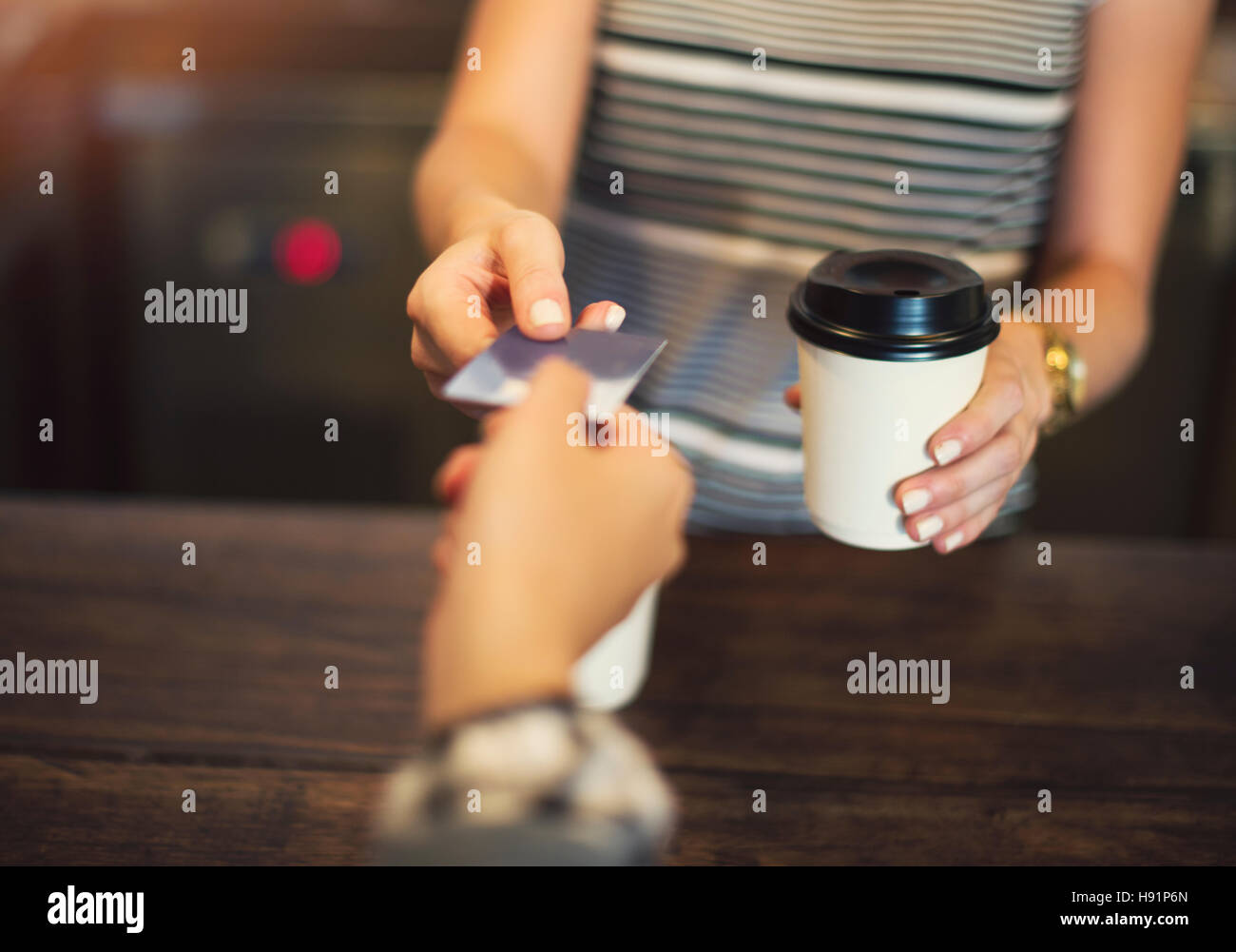 Pay Coffee Shop Cafe Restaurant Concept Stock Photo - Alamy
