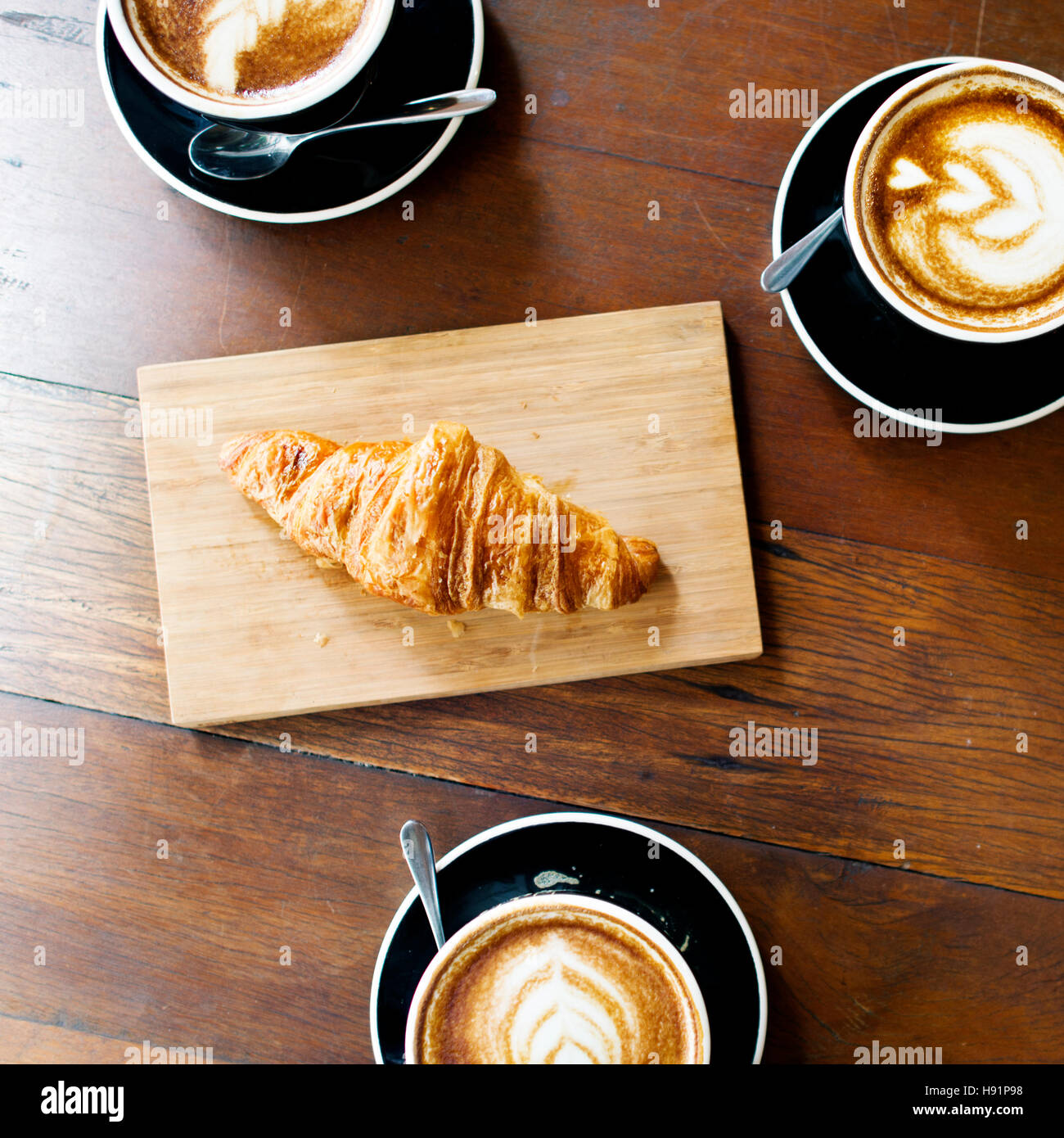 Coffee Croissant Braekfast Refreshness Concept Stock Photo - Alamy