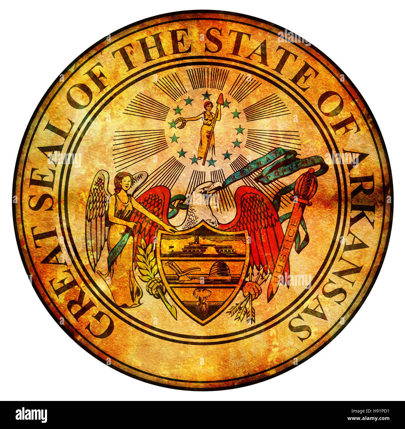 old vintage isolated over white symbol of arkansas Stock Photo - Alamy