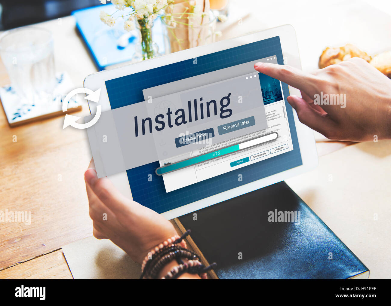 Installing Install Manual Privacy Support Setup Concept Stock Photo - Alamy
