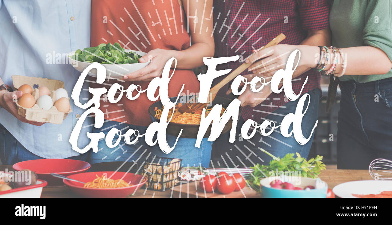 Good Food Good Mood Gourmet Cuisine Catering Culinary Concept Stock ...