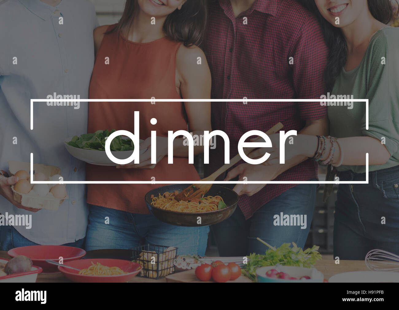 Dinner Food Eating Party Celebration Concept Stock Photo - Alamy