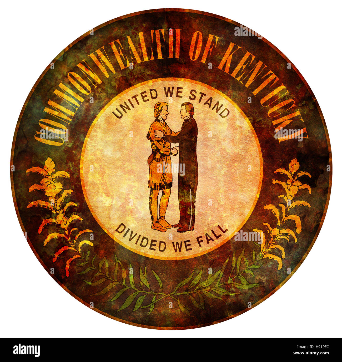 old vintage isolated over white symbol of kentucky Stock Photo - Alamy