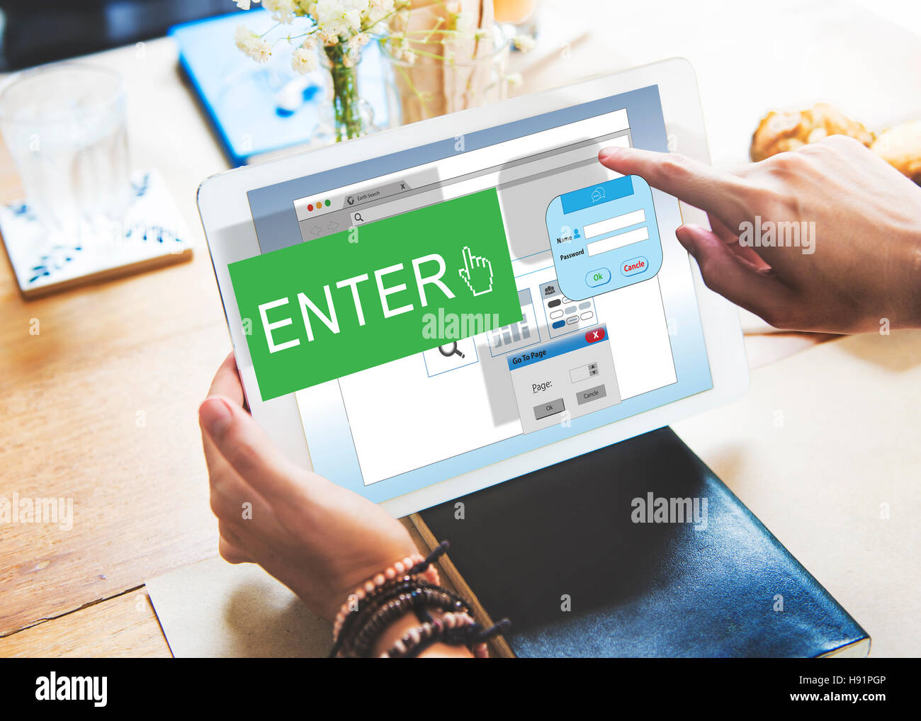 Enter Button Display Identification Operating Concept Stock Photo - Alamy
