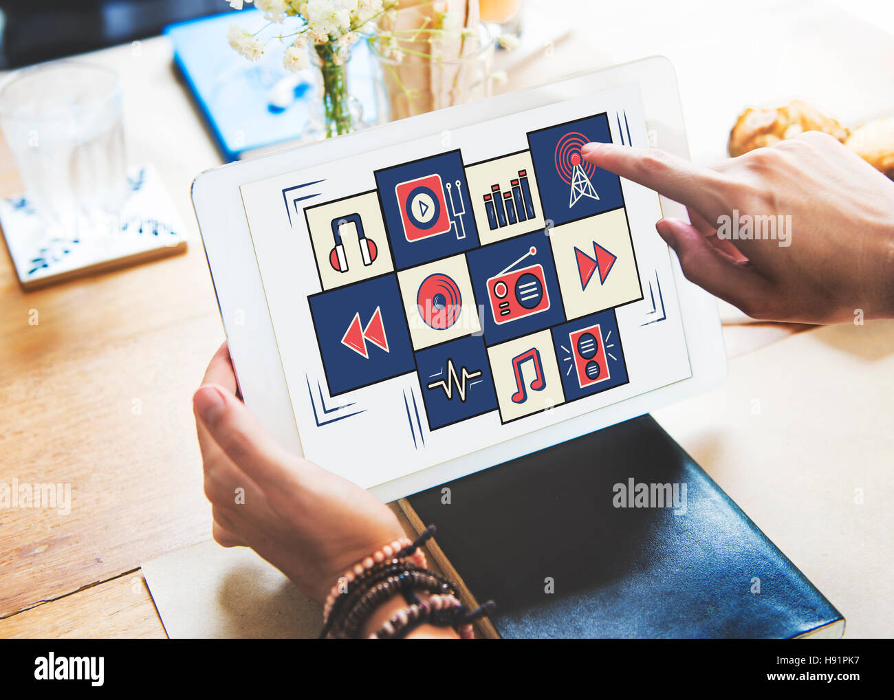 Multimedia Application Gadget Entertainment Concept Stock Photo - Alamy