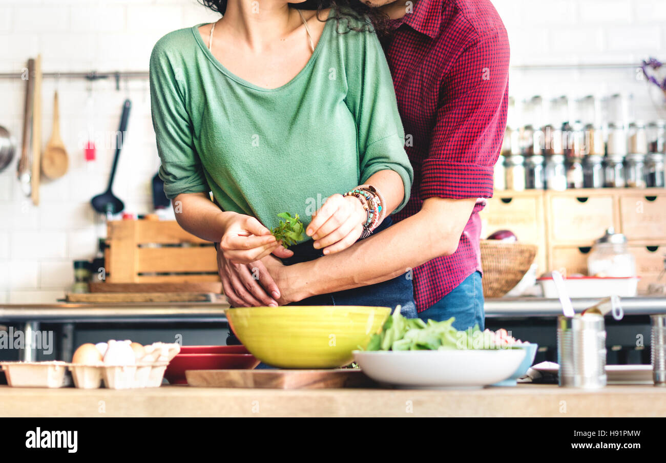 Couple Cooking Hobby Liefstyle Concept Stock Photo - Alamy
