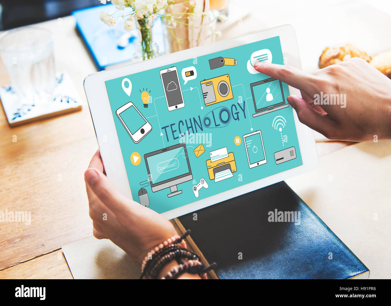 Technology Social Media Networking Online Digital Concept Stock Photo ...