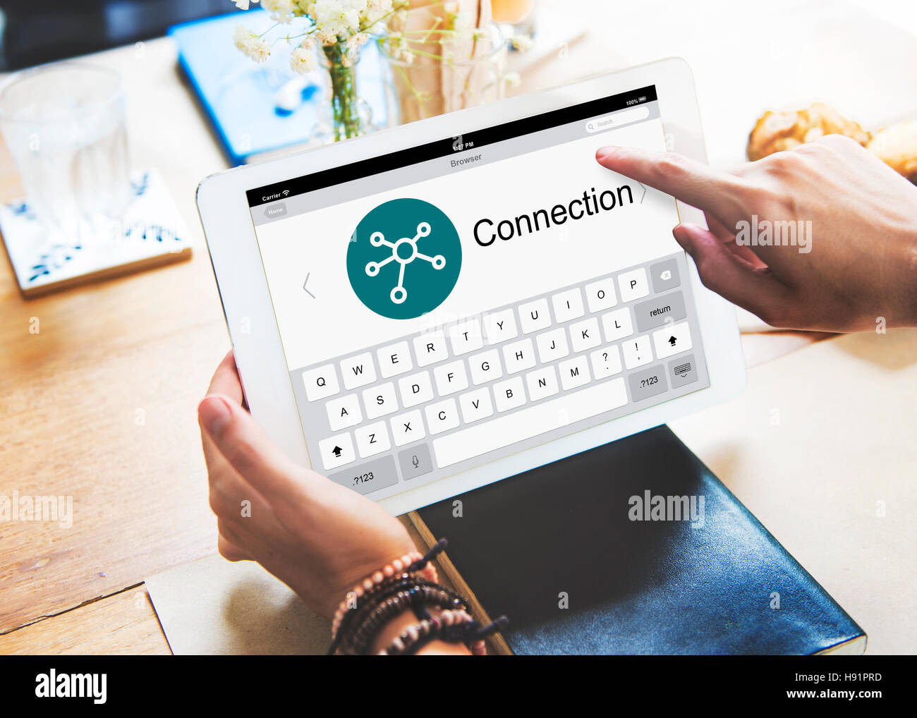 Telecommunications Network Webpage Screen Concept Stock Photo - Alamy