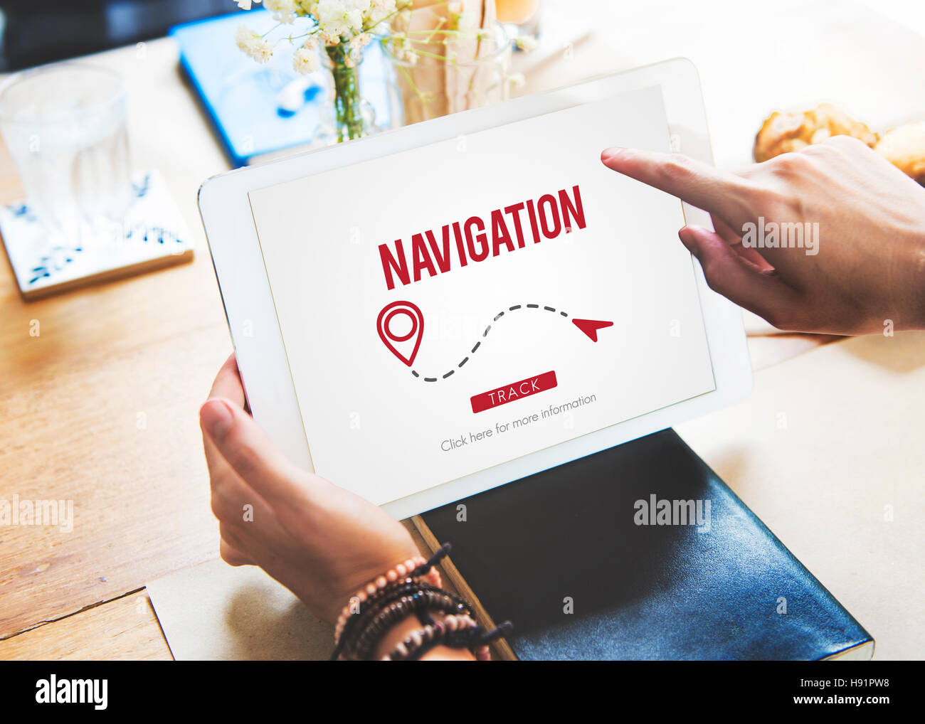 Navigation Gps Pilot Planning Position Route Concept Stock Photo - Alamy