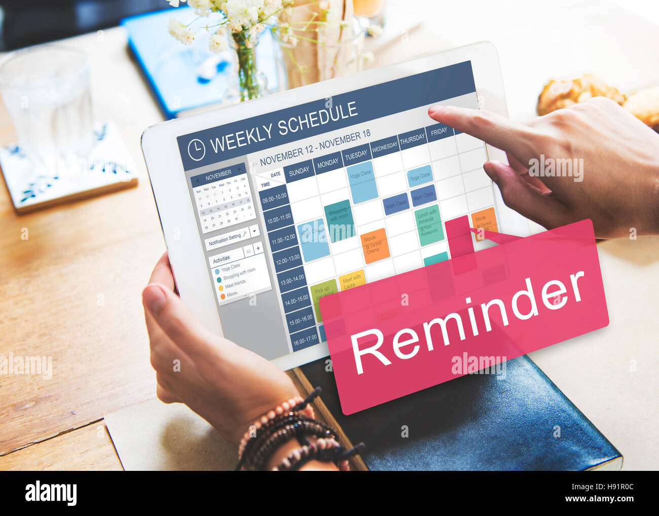 Weekly Schedule Reminder Activities Planner Concept Stock Photo - Alamy