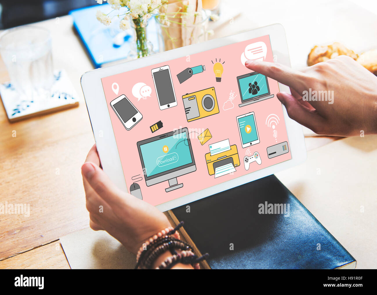 Telecommunication Connection Devices Technology Share Concept Stock ...