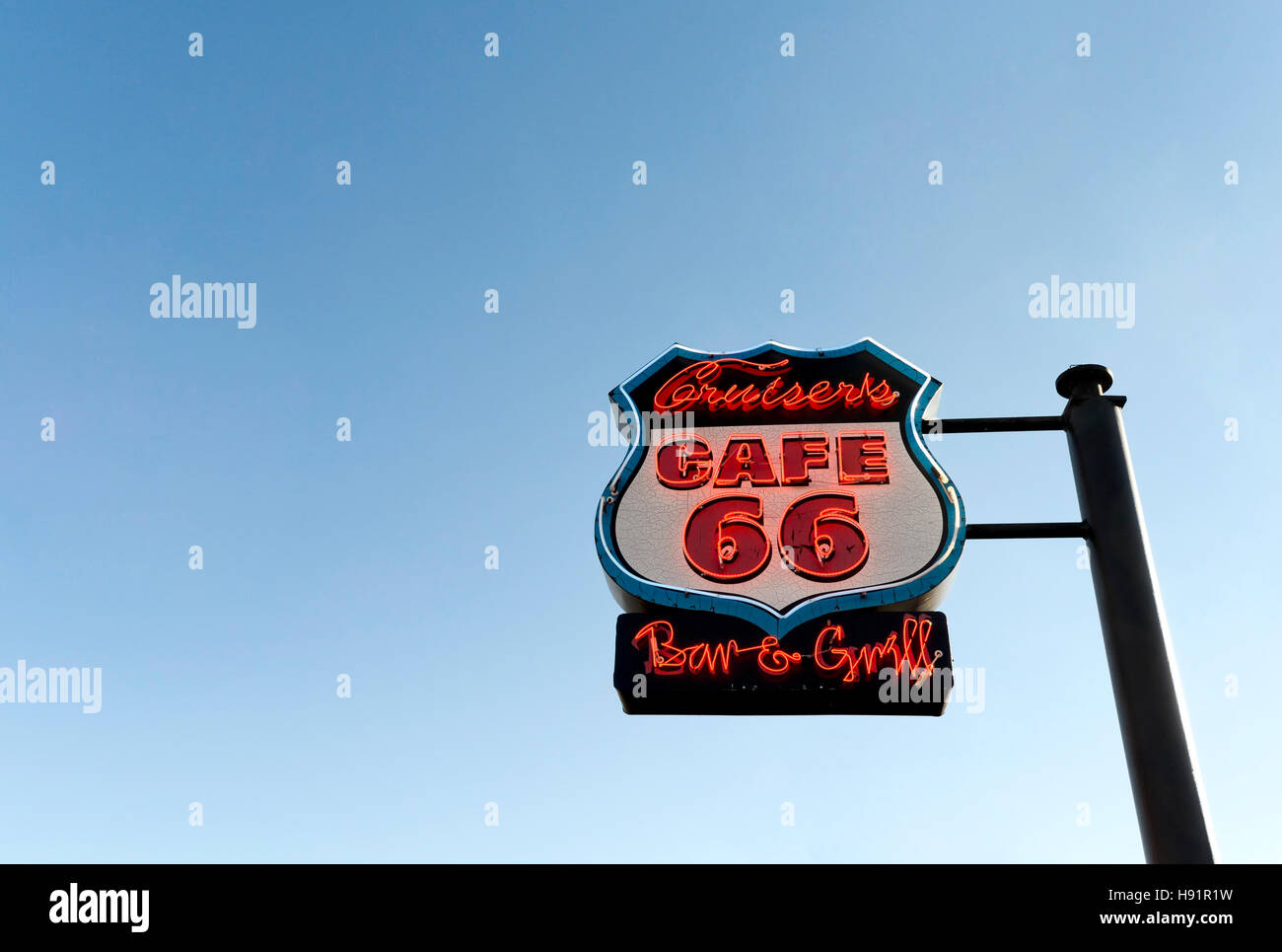 Sign for the Cruisers 66 Cafe in Williams Arizona Stock Photo - Alamy