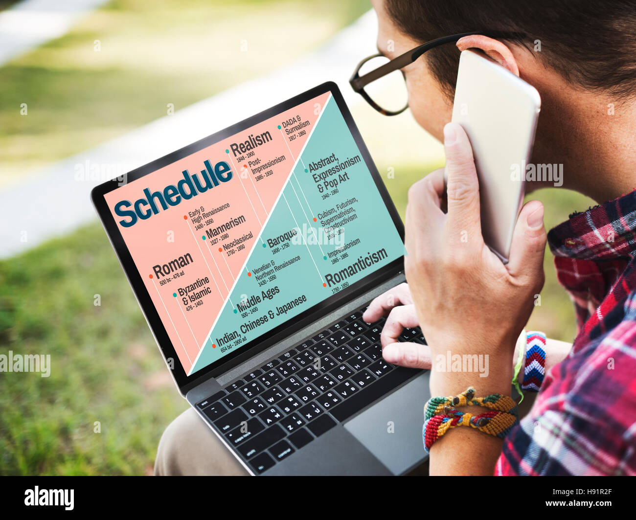 Schedule Art Style History Timeline Evolution Concept Stock Photo - Alamy