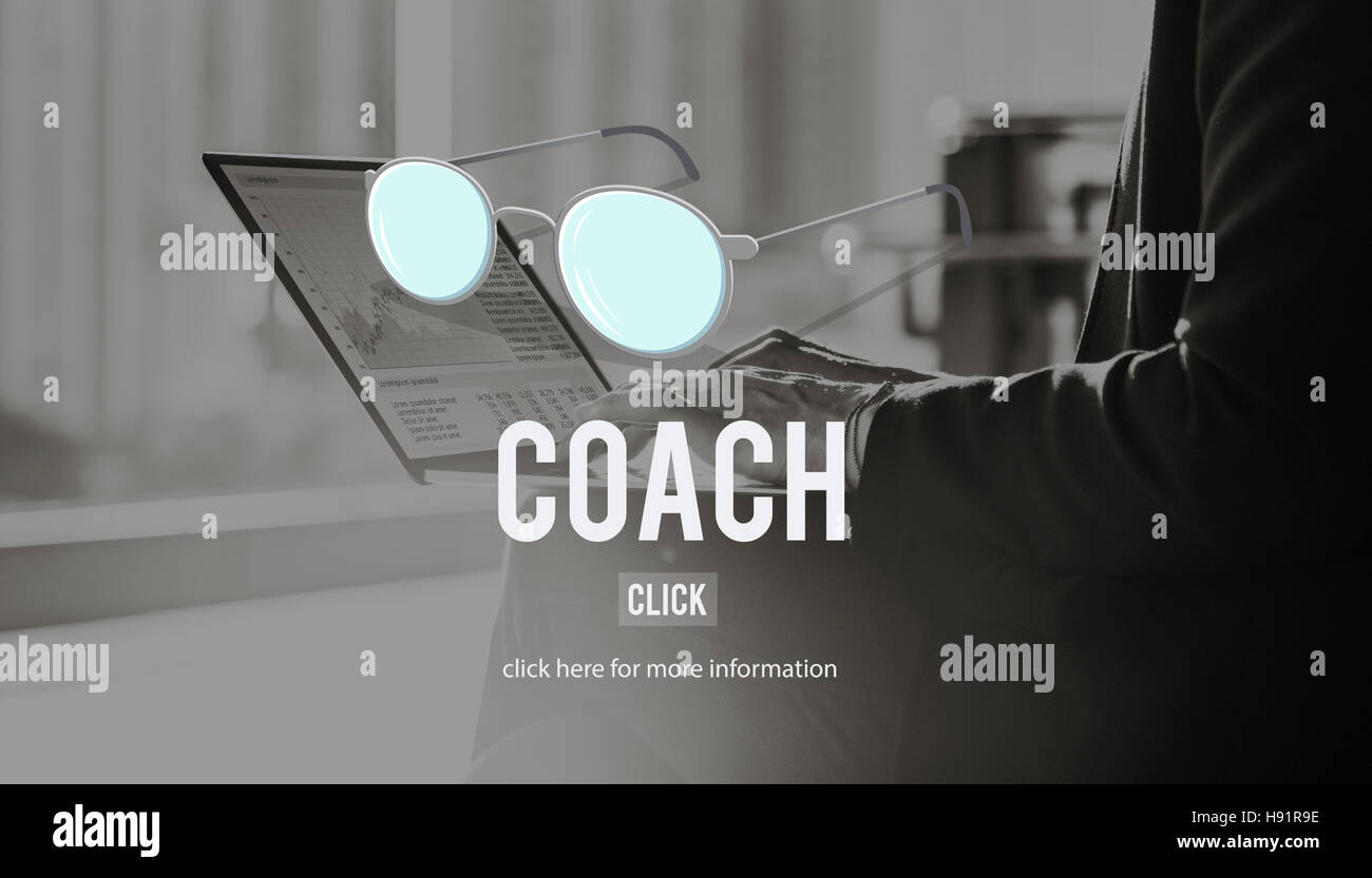 Coaching Guru Guide Teach Coaching Concept Stock Photo - Alamy