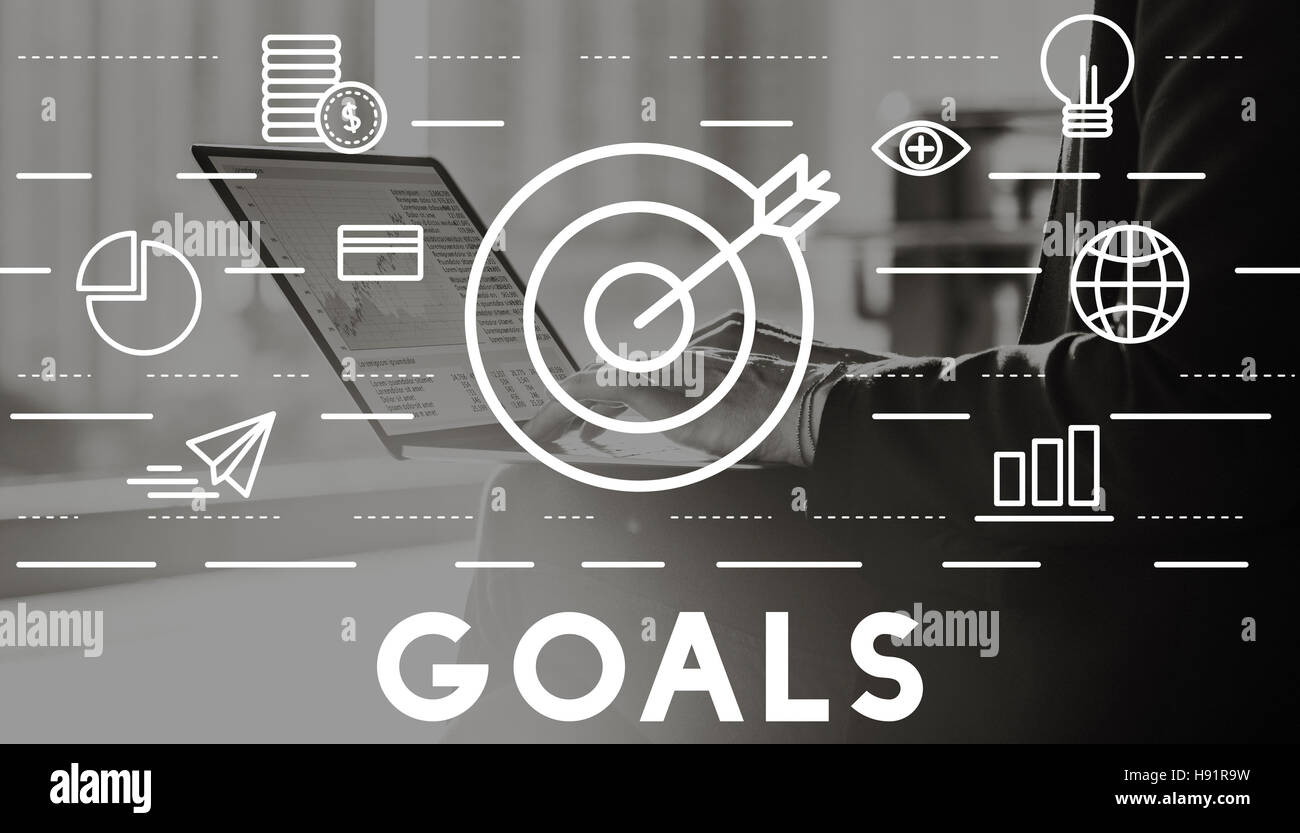 Bull's Eye Goal Mission Icon Graphics Concept Stock Photo - Alamy