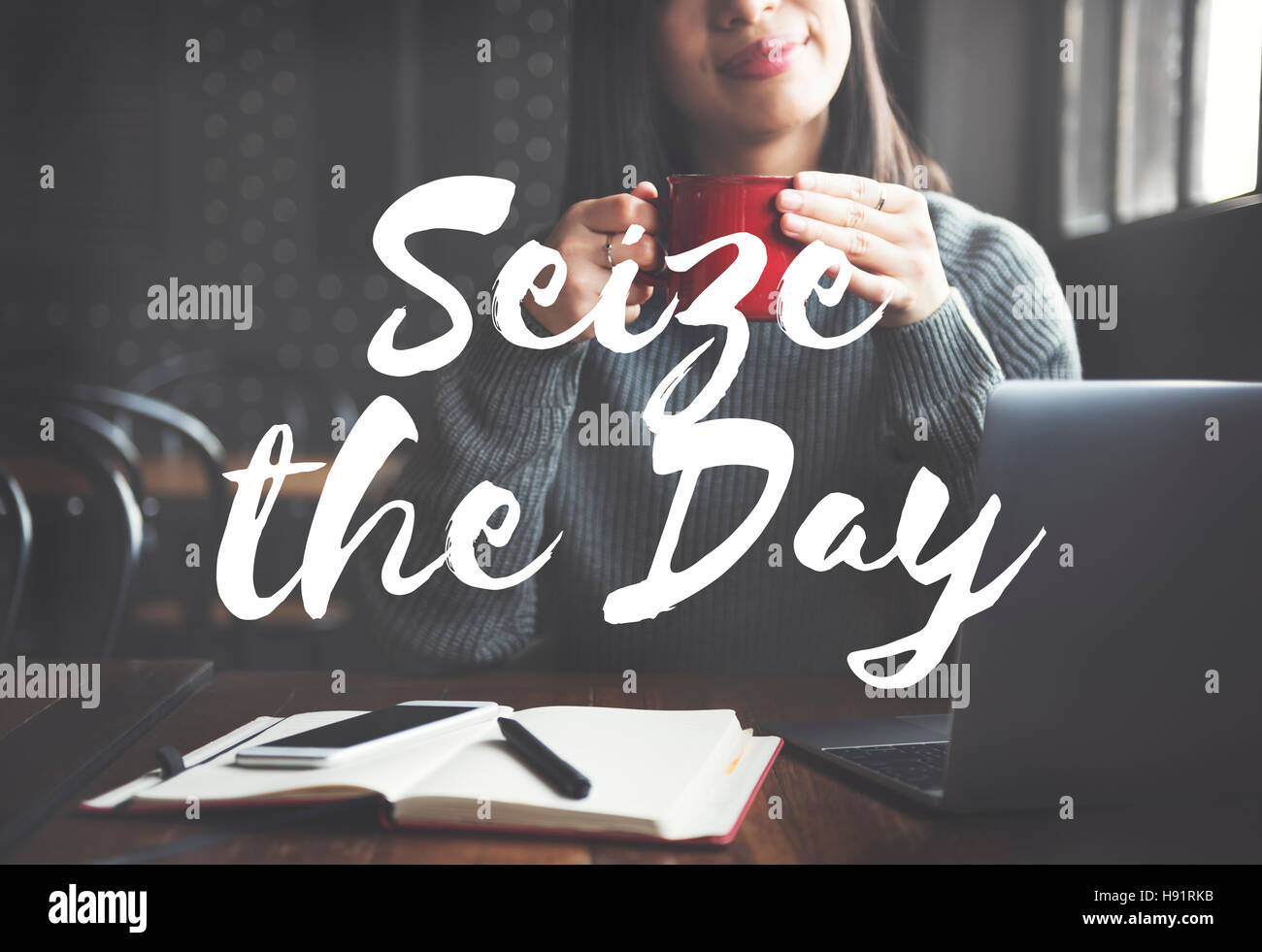 Seize the Day Collect Moment Enjoyment Positive Concept Stock Photo - Alamy