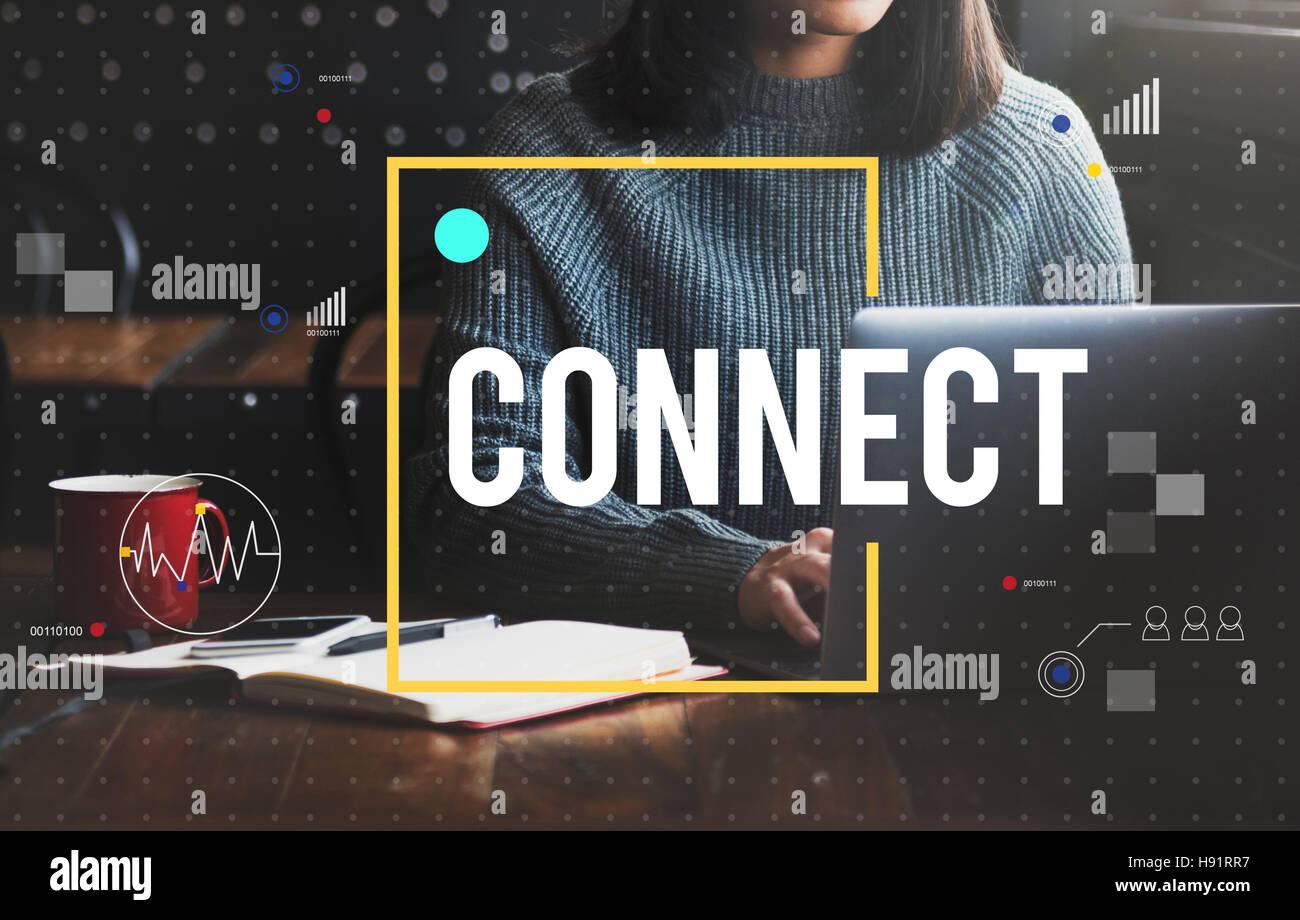 Connect Communication Technology Internet Lifestyle Concept Stock Photo ...