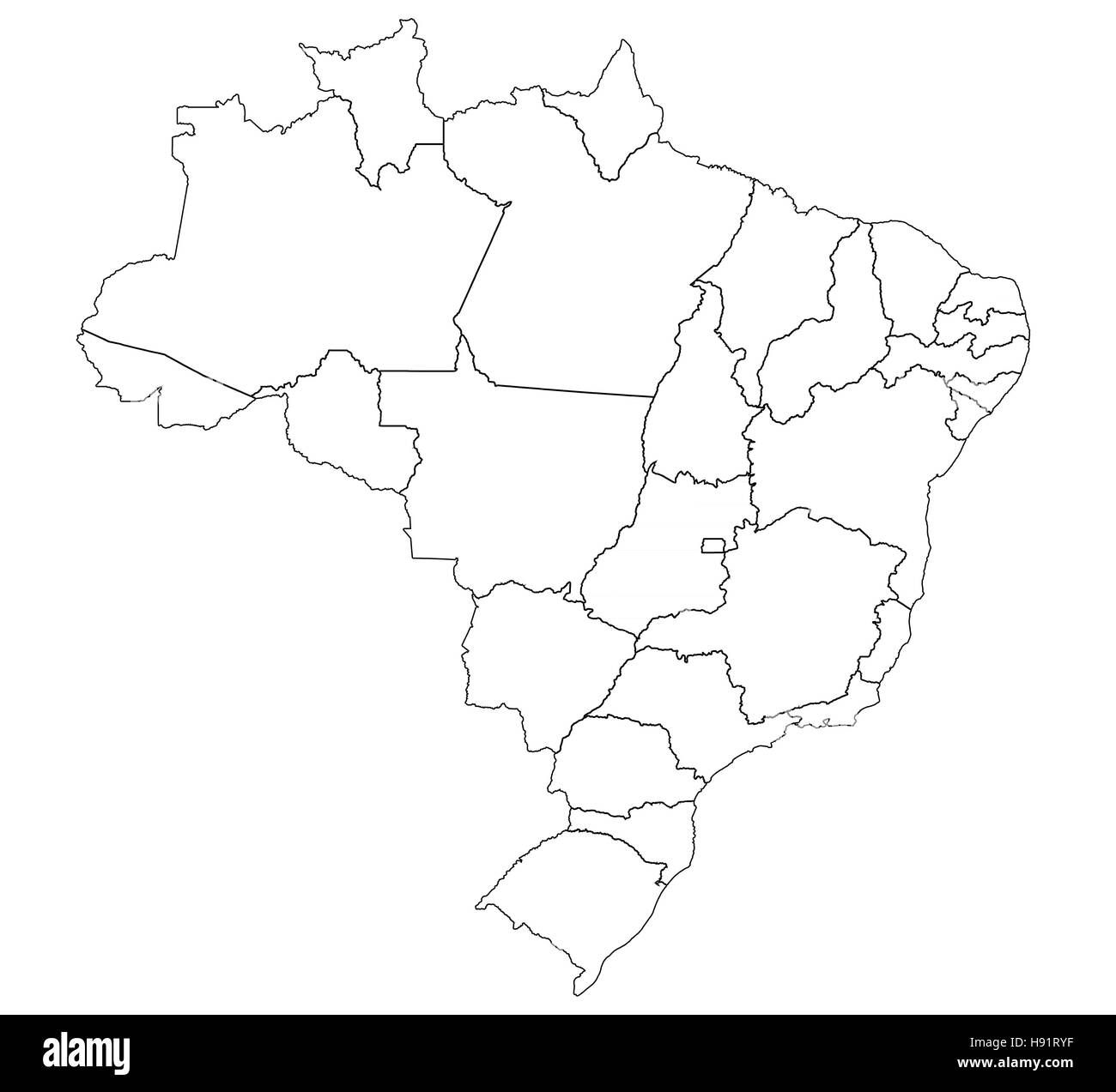 Brazil states map Black and White Stock Photos & Images - Alamy