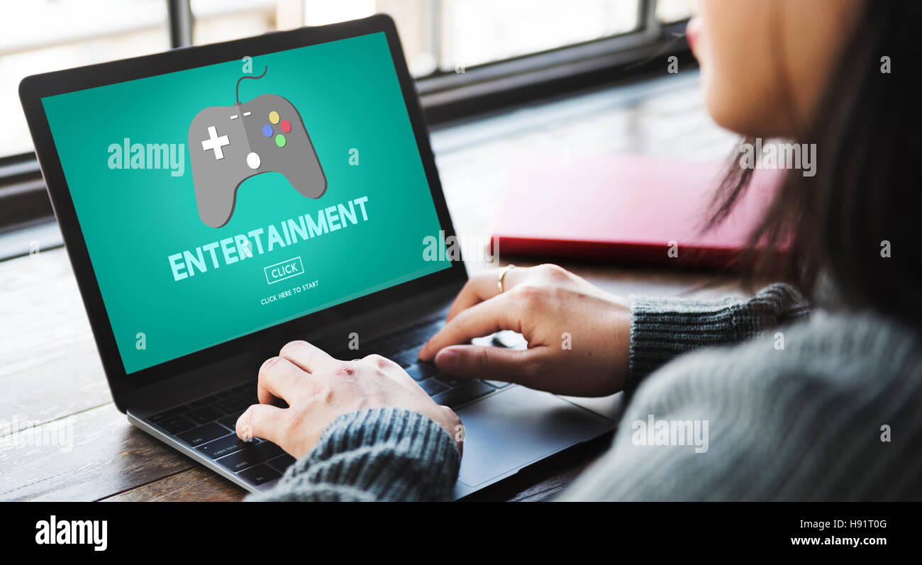 Gaming Entertainment Fun Hobby Digital Technology Concept Stock Photo ...