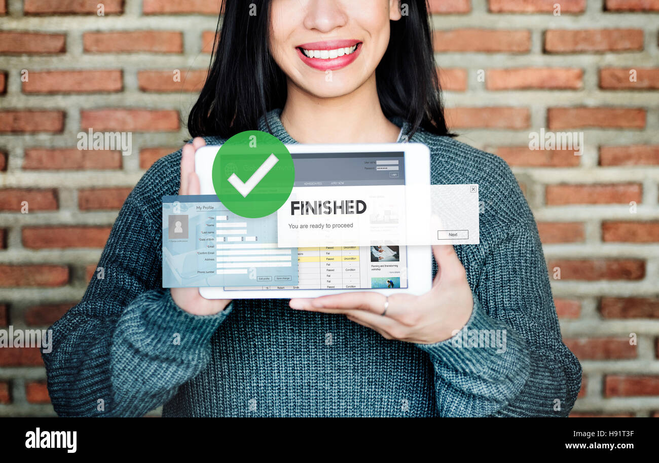 Finished Achievement Aim Goal Ready Success Concept Stock Photo - Alamy
