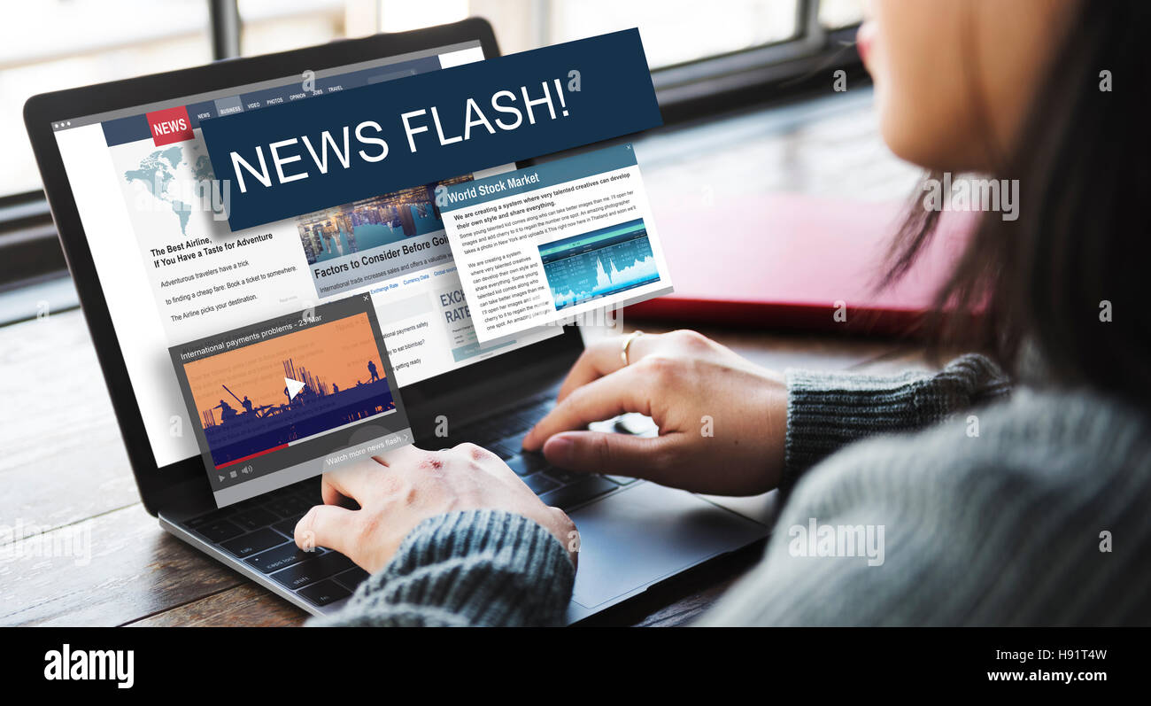 Update Trends Report News Flash Concept Stock Photo - Alamy