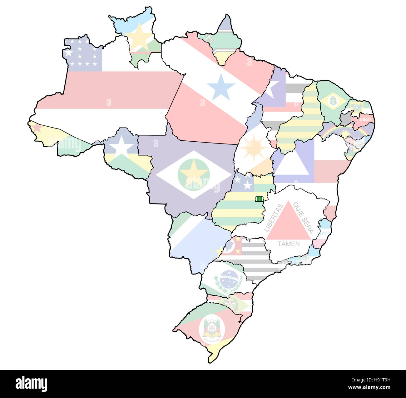 distrito federal on admistration map of brazil with flags Stock Photo ...
