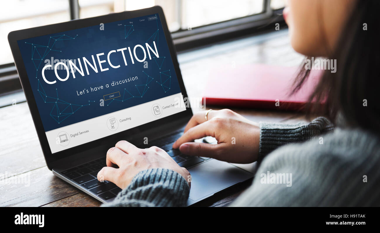 Connection Homepage Start Button Concept Stock Photo - Alamy