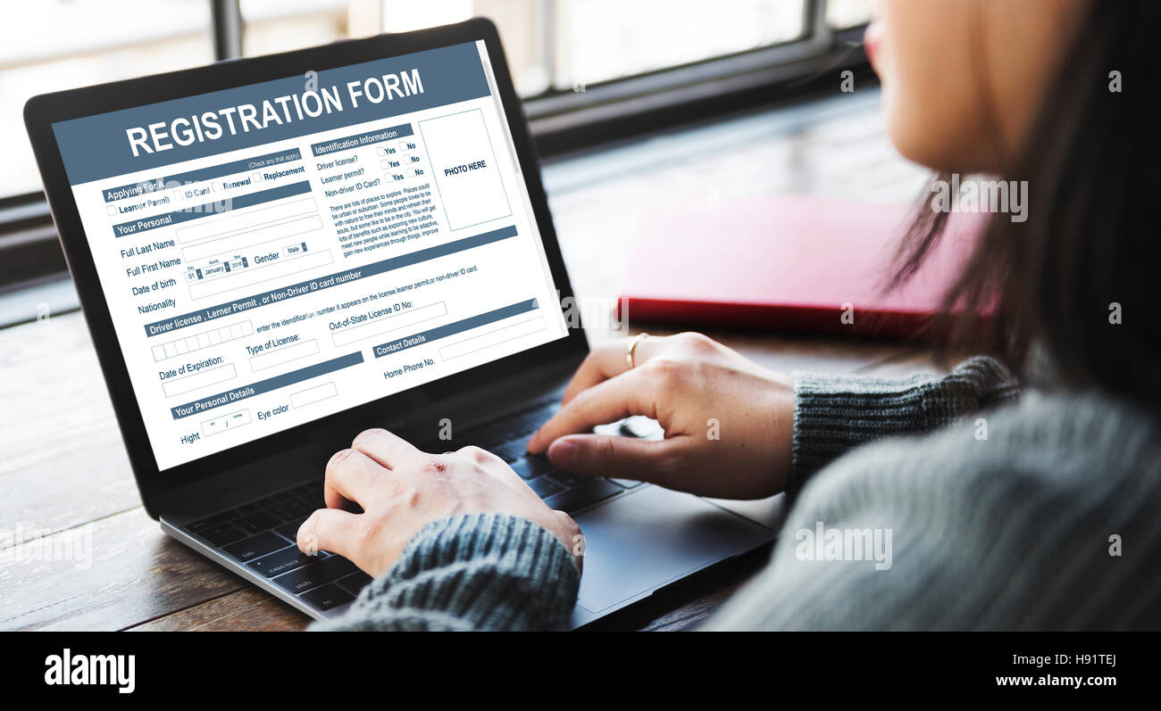 Registration Form Application Information Concept Stock Photo - Alamy