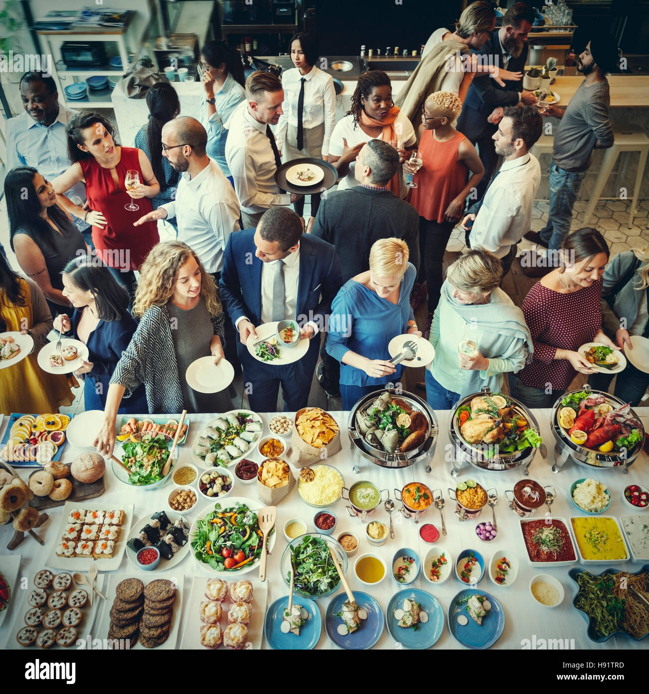 Food Festive Restaurant Party Unity Concept Stock Photo - Alamy