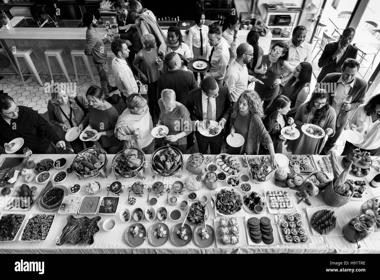 Food Festive Restaurant Party Unity Concept Stock Photo - Alamy