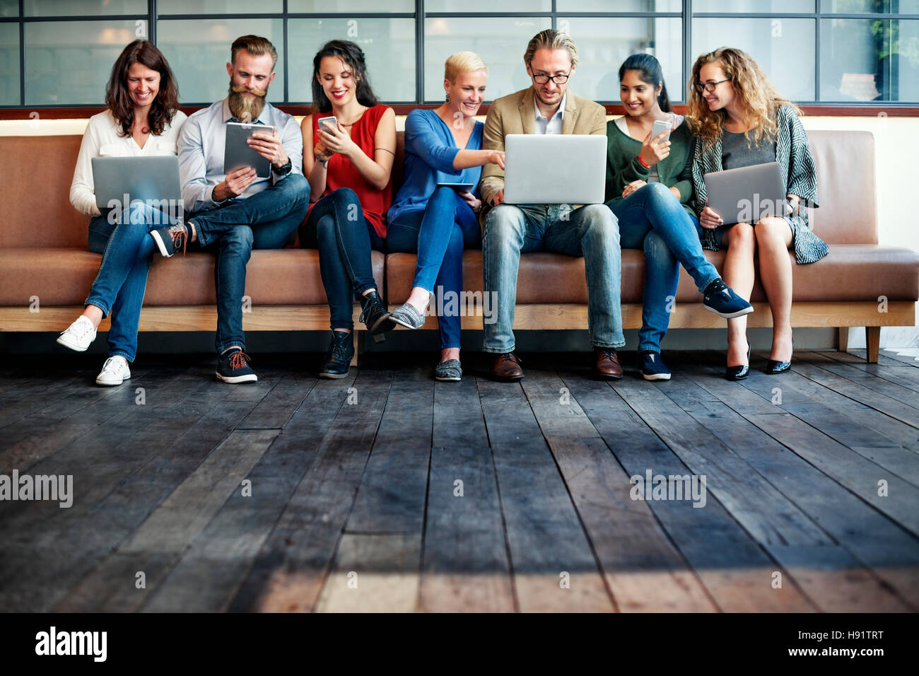 People Friendship Brainstorming Devices Tehcnology Concept Stock Photo ...