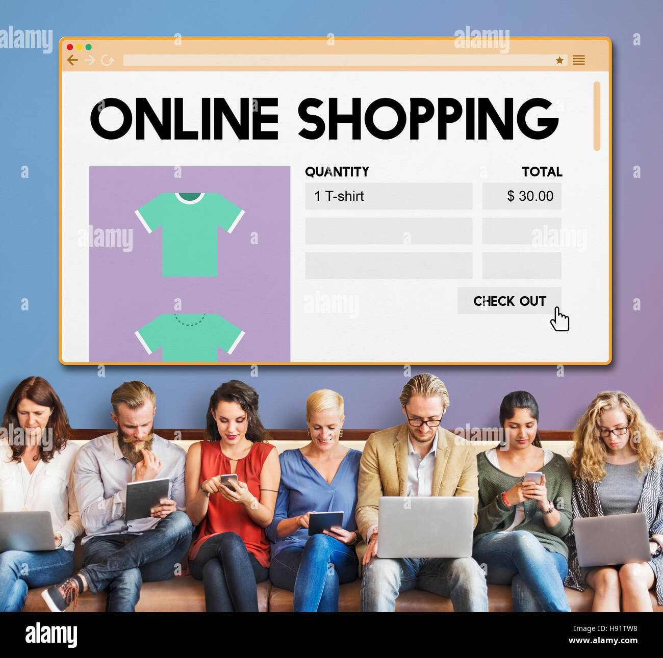 Online Shopping Buying Cart Internet Retail Digital Concept Stock Photo - Alamy