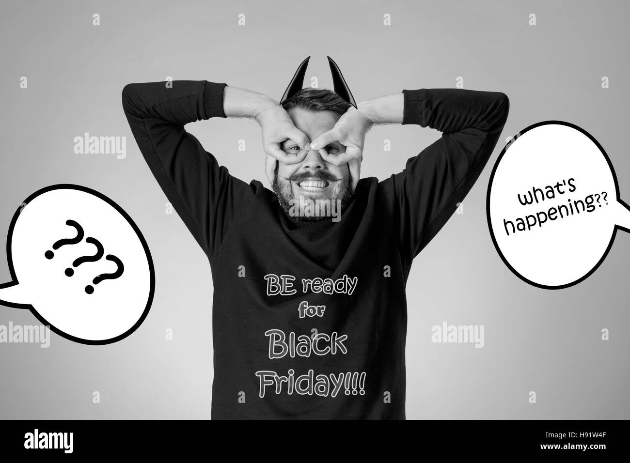 Black friday sale shopping fun Black and White Stock Photos & Images ...