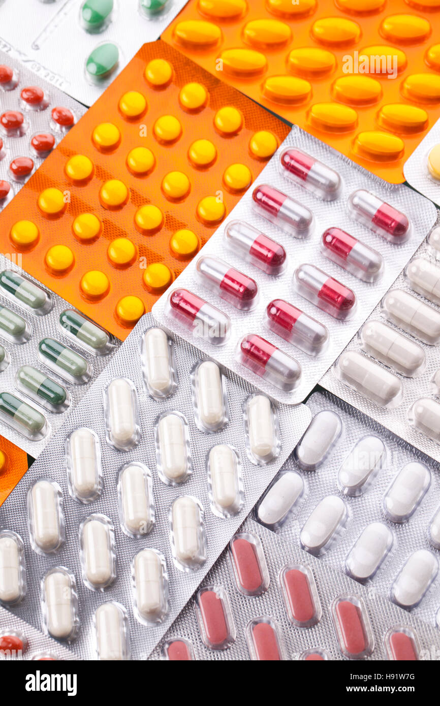 Set of capsules in medical light. Studio shot Stock Photo - Alamy