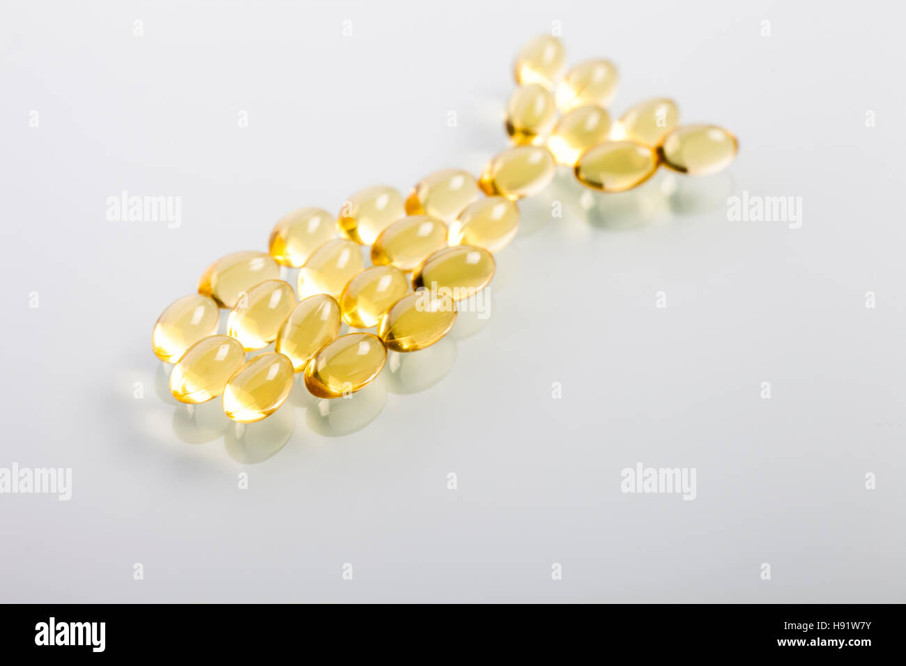 Fatty acids omega 3 on white background Stock Photo - Alamy