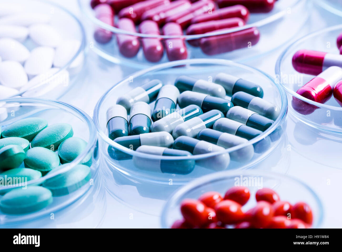 Set of capsules on white background. Studio Shot Stock Photo - Alamy