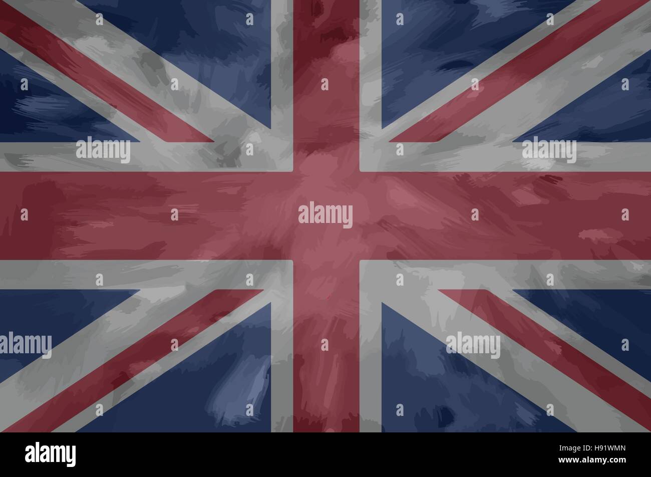 Great Britain / UK painted / drawn vector flag. Dramatic, unusual look ...