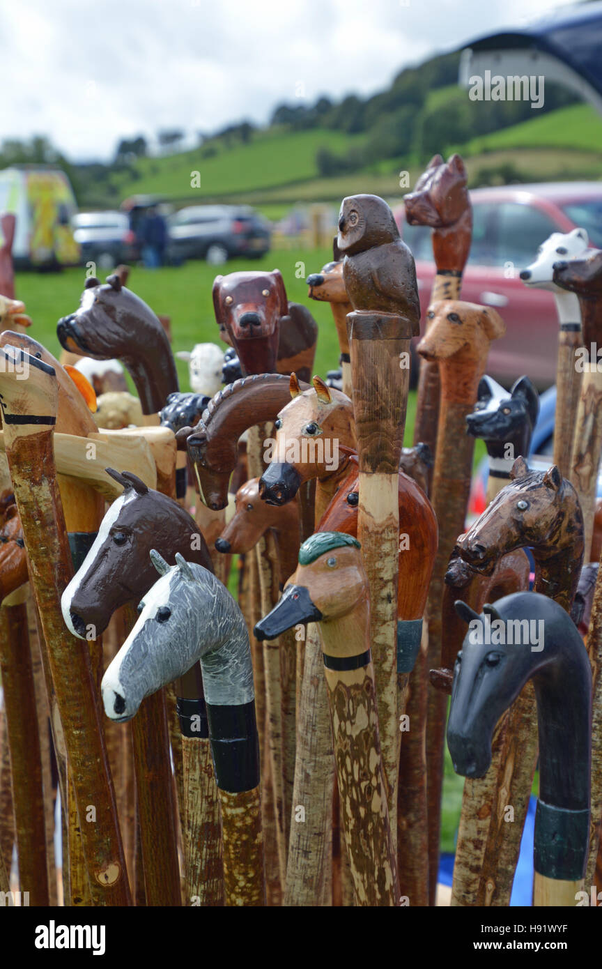 Carved walking sticks hi-res stock photography and images - Alamy