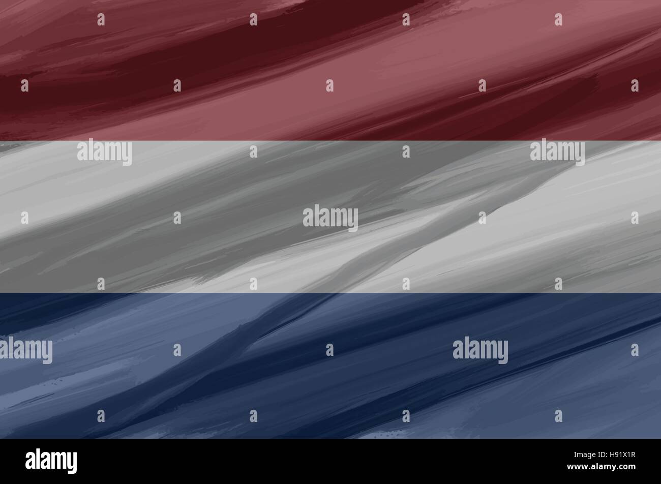 Netherlands painted / drawn vector flag. Dramatic, unusual look. Vector ...