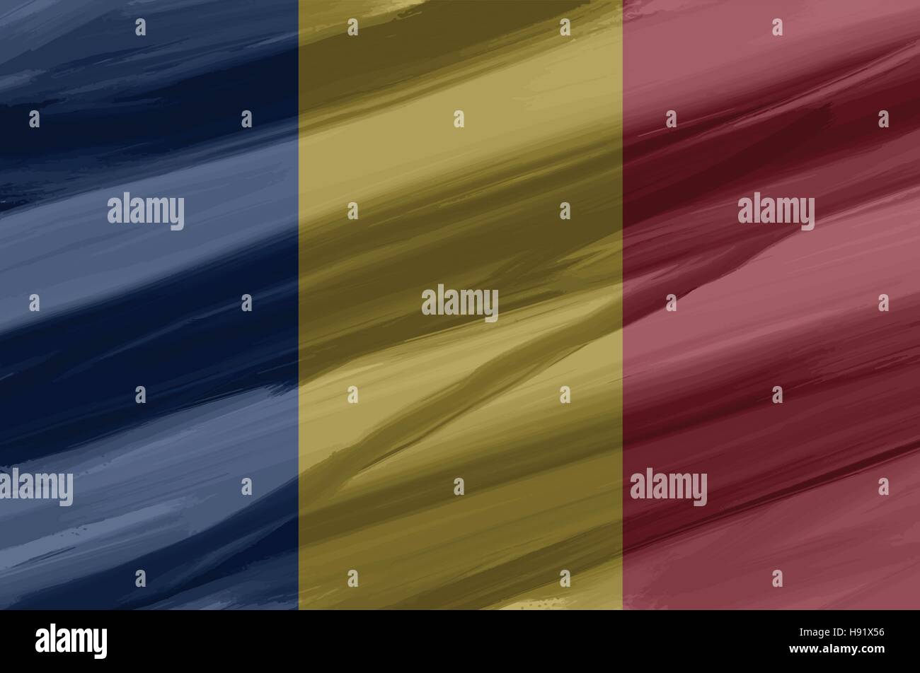 Romania painted / drawn vector flag. Dramatic, unusual look. Vector ...