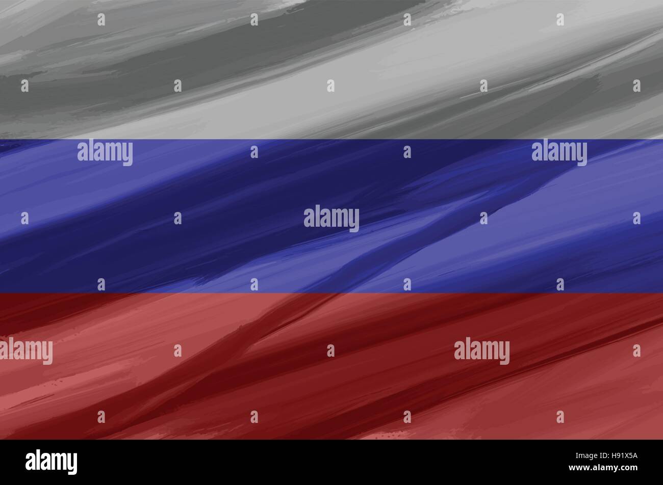 Russia painted / drawn vector flag. Dramatic, unusual look. Vector file ...