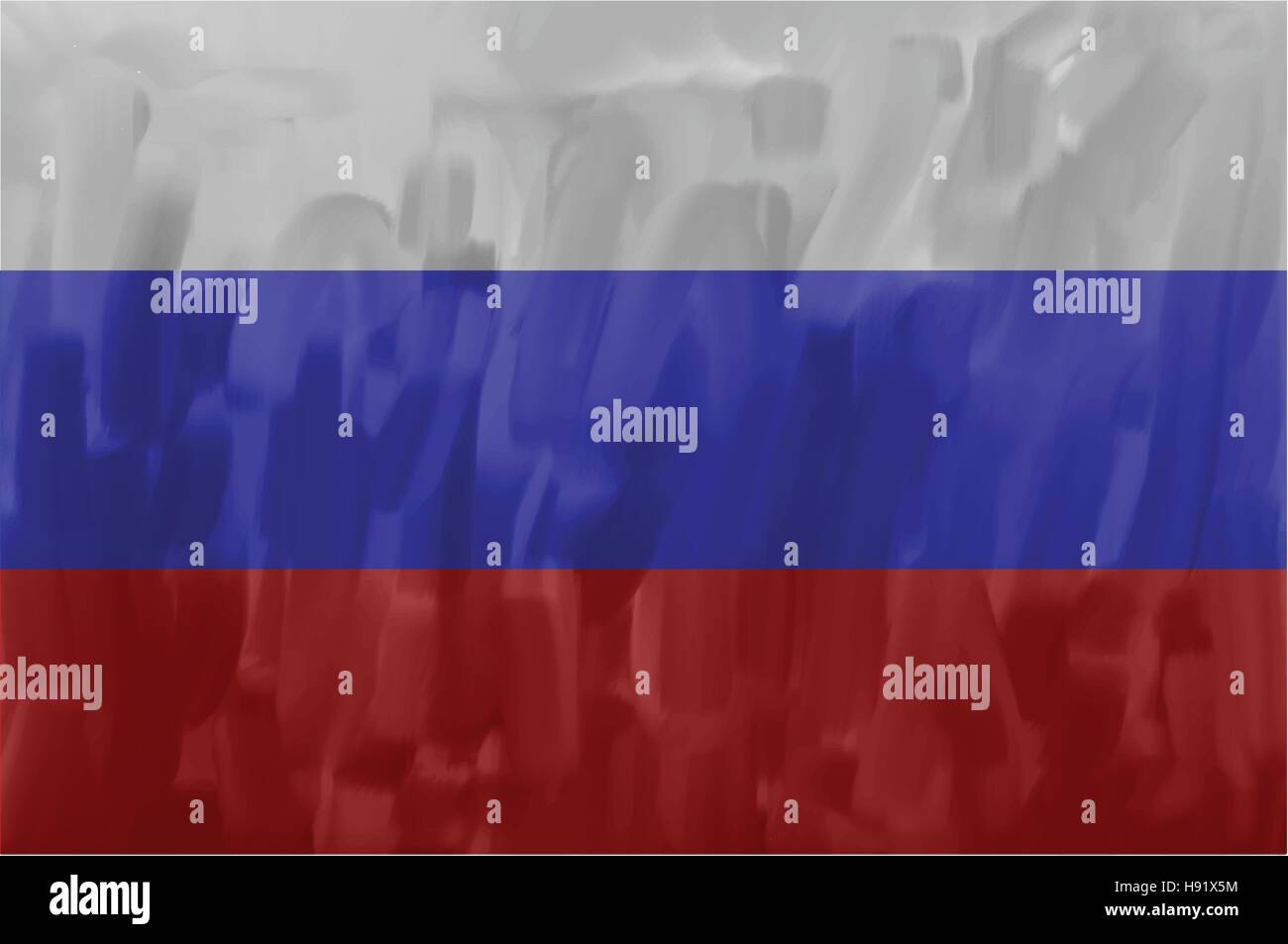 Russia painted / drawn vector flag. Dramatic, unusual look. Vector file ...