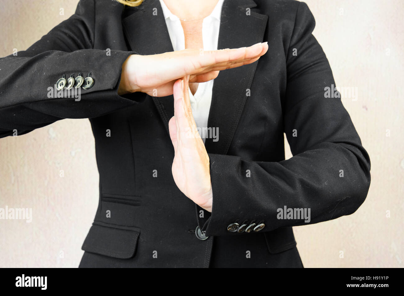 Time out gesture woman hi-res stock photography and images - Alamy