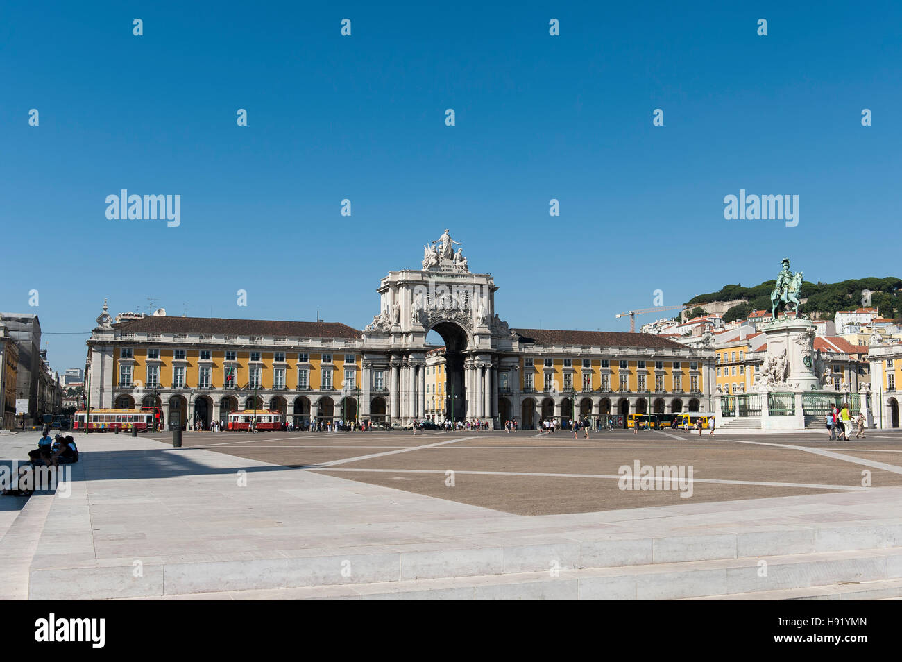 Commerce Square ou Praça do Comércio in Lisbon, Portugal Stock Photo ...