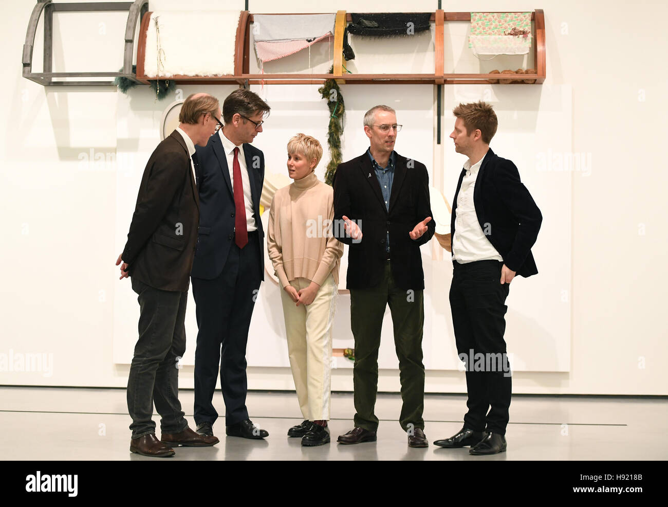 EDITORIAL USE ONLY Helen Marten (centre), winner of the inaugural ...