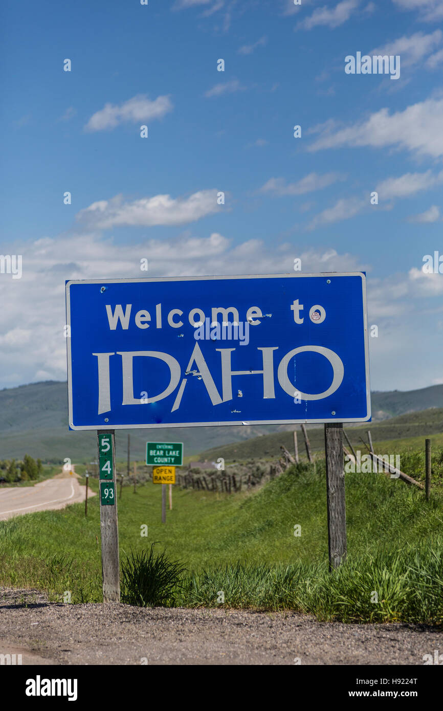 Welcome to Idaho Sign Stock Photo - Alamy