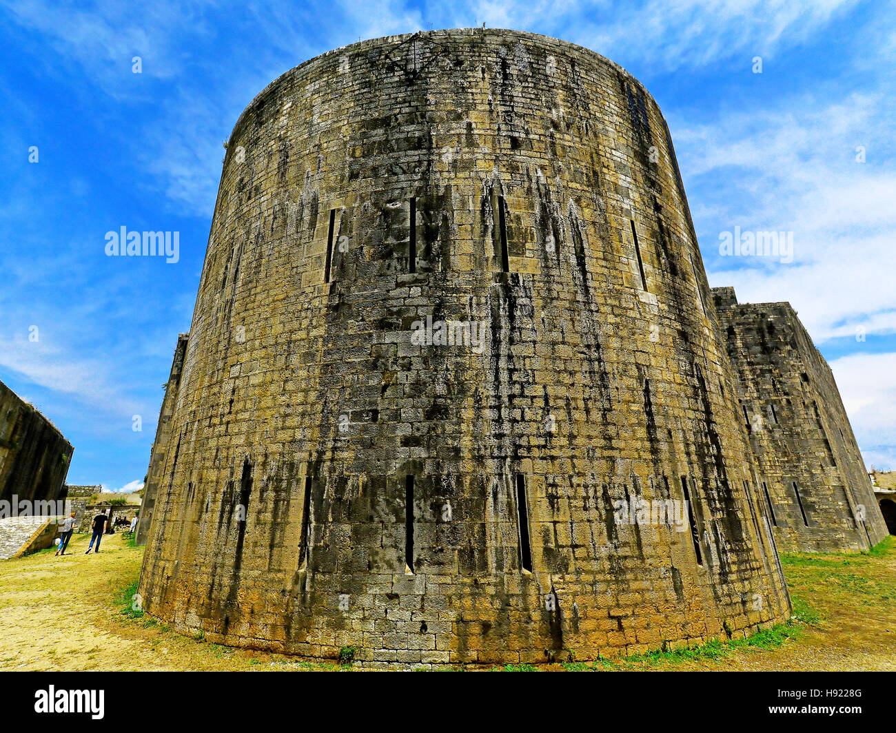 Corfu New Fort fortress defensive wall blue sky Stock Photo - Alamy